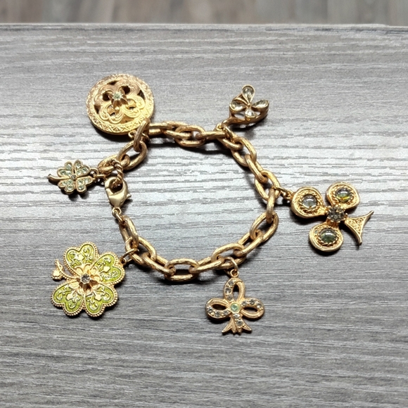 Sweet Romance | Jewelry | Sweet Romance Gold Tone And Green Lucky Charm ...